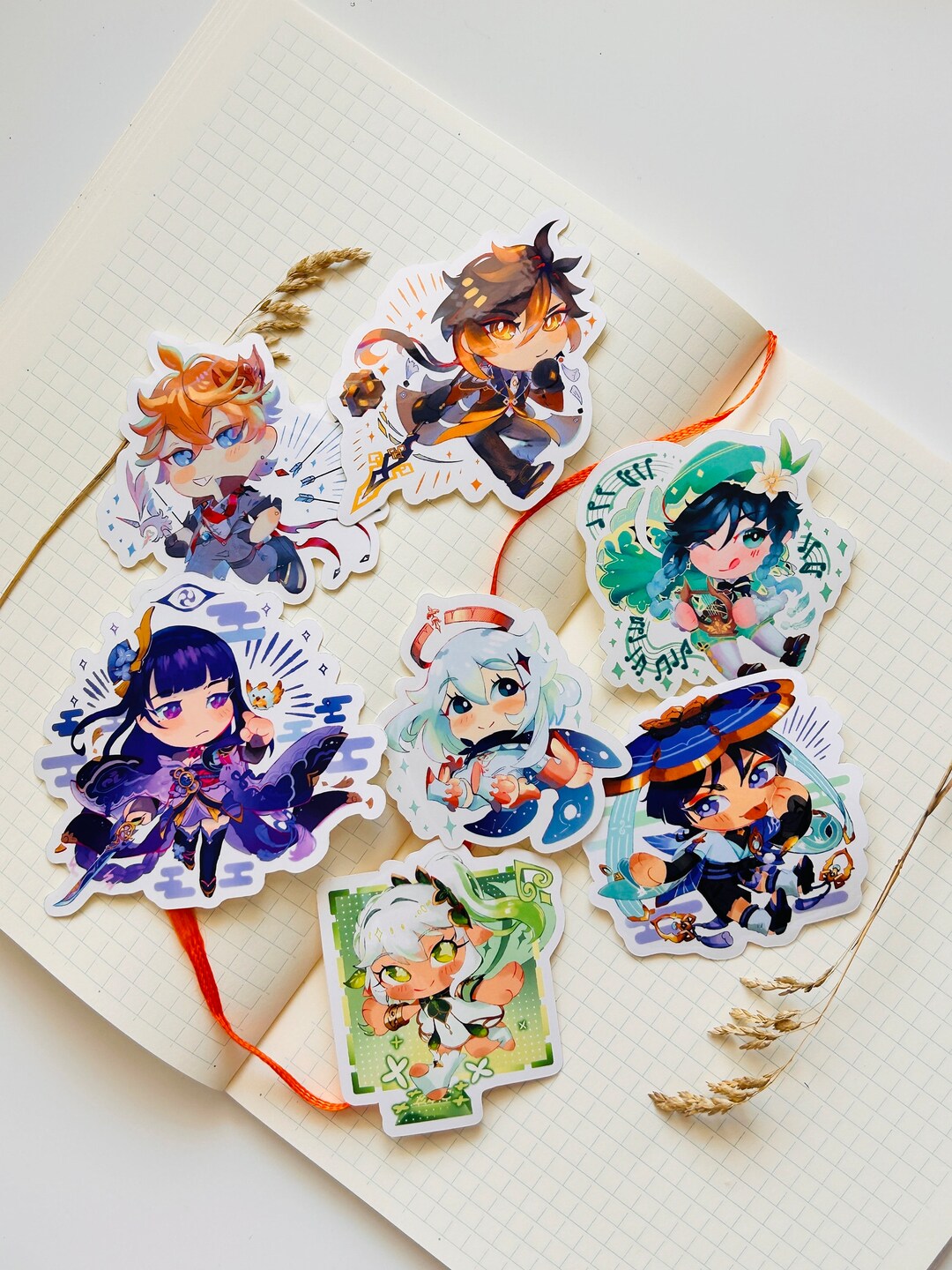 Genshin Impact Vinyl Stickers - Raiden, Venti, Zhongli, Tartaglia ...