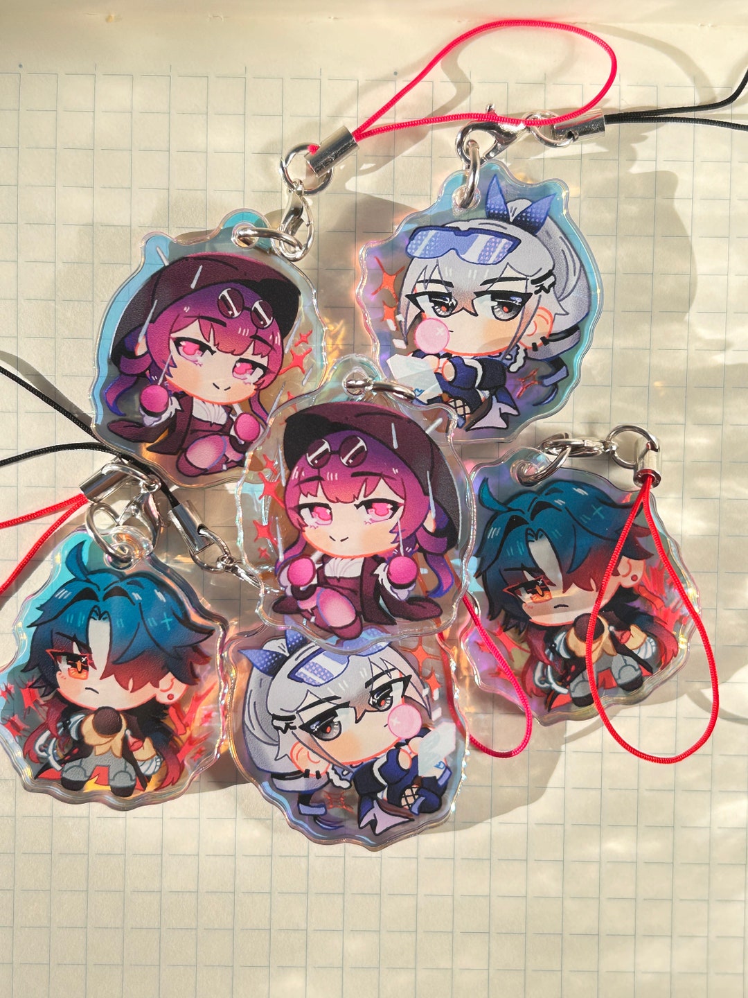 Stellaron Hunters Holographic Phone Charms - Honkai Star Rail Kafka ...