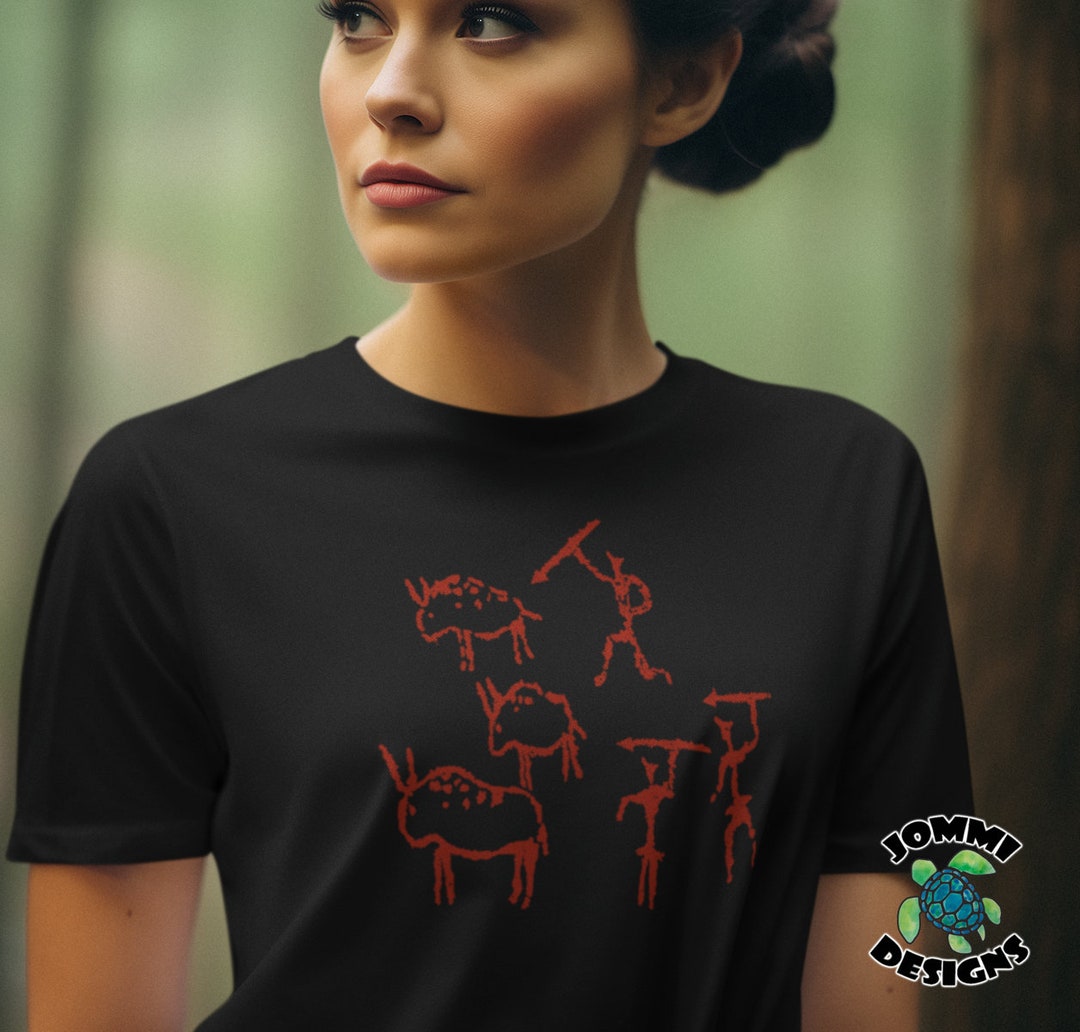 Cave Painting Art T-shirt: Custom Tribal Graphic Tee - Etsy