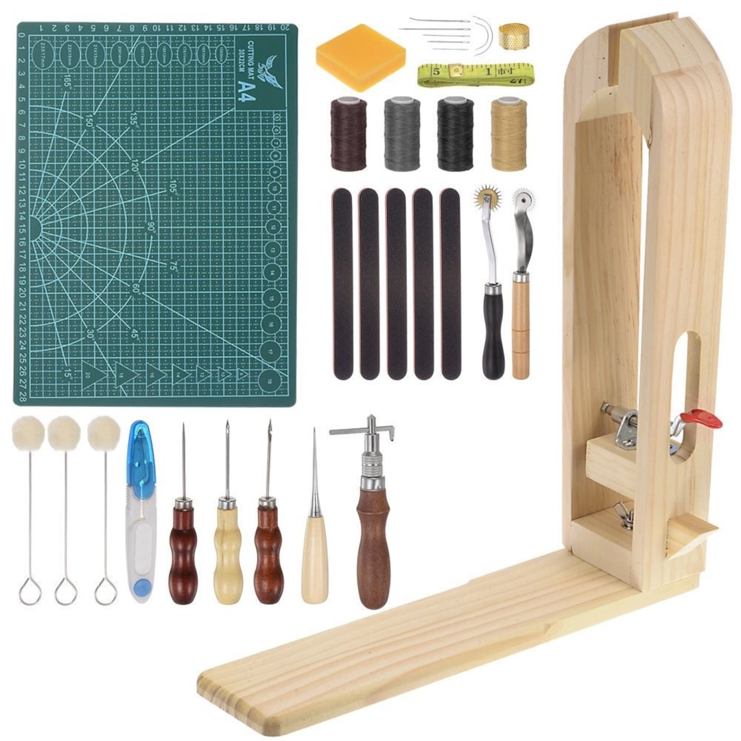 Leather Tools Set 33 Packs Leather Tools Hand Stitching Leather Working ...