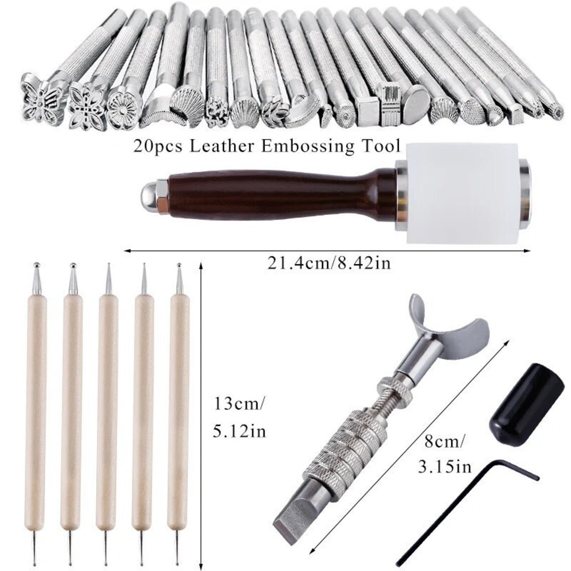 Leather Stamping Kit Stainless Steel Leather Carving Tools Rubber ...