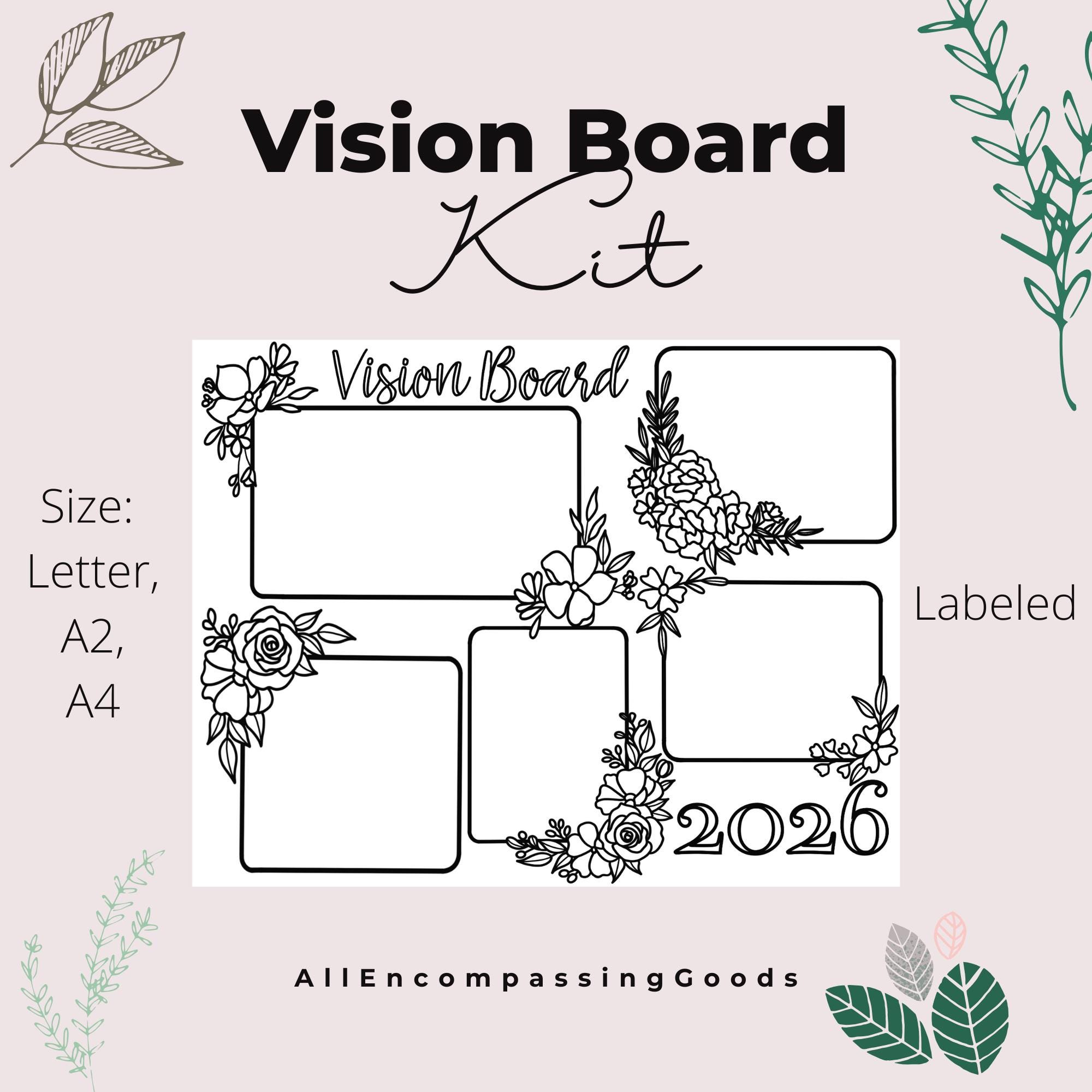 Minimalist Vision Board Template: Printable Action Board (PDF) - Etsy