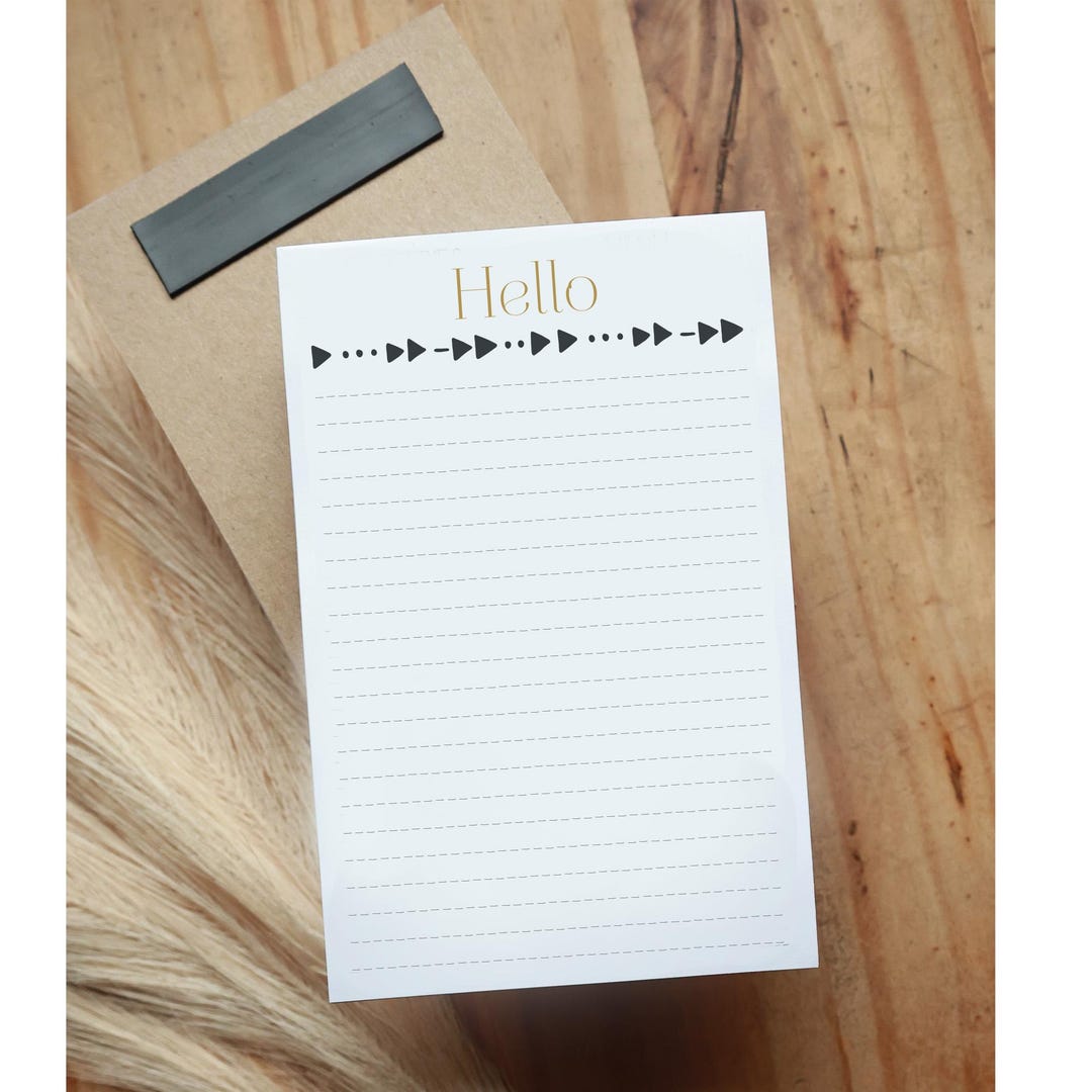 Hello Notepad, Arrow Hello Notepad, Lined Notepad, Gift for Mom, To-do ...