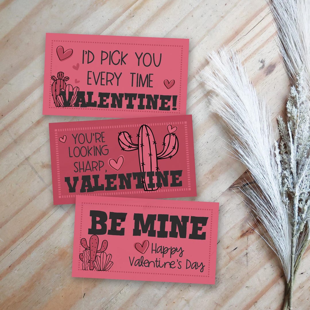 Cacti Valentine's Day Cards, Valentine Gift Card, School Valentine's ...