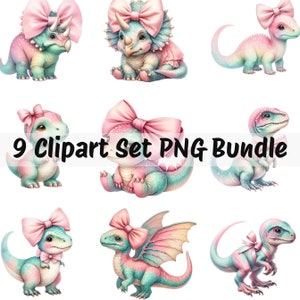 Cute Dinosaur Clipart Set for Instant Download - Etsy