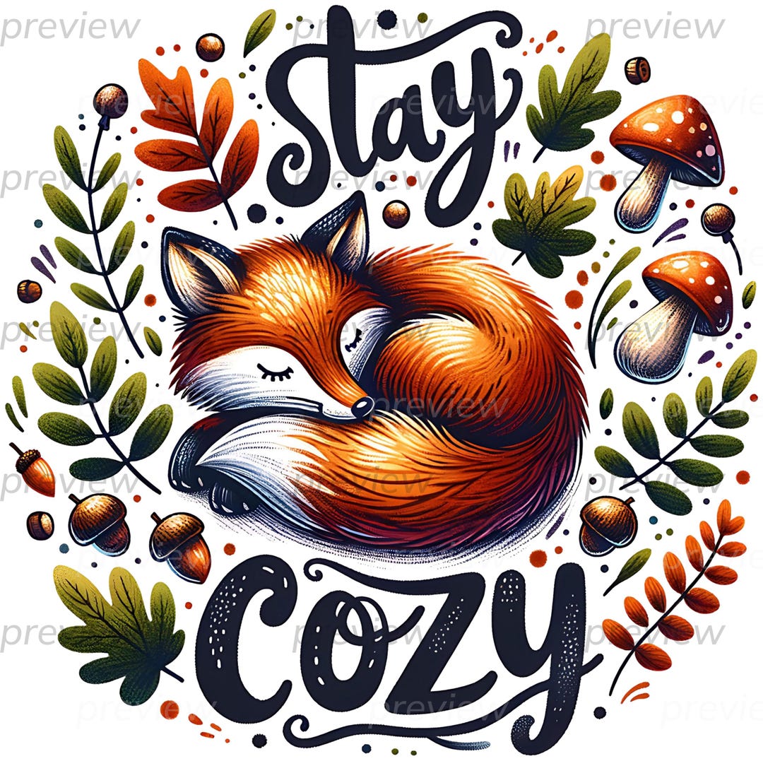 Fall Woodland Fox PNG, Autumn Forest PNG, Cute Woodland Animal ...
