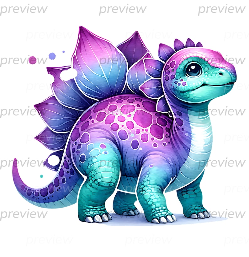 Girly Dinosaurs Watercolor Clipart Set Dino Clip Art Bundle of ...