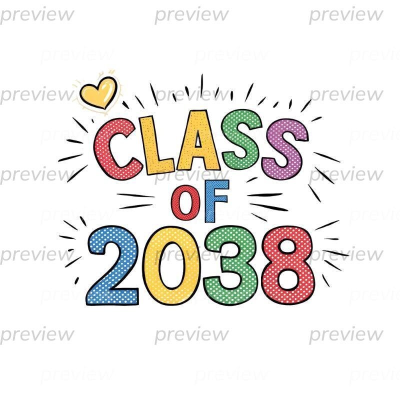 Colorful Class of 2038 Digital Art - Printable Instant Download for ...