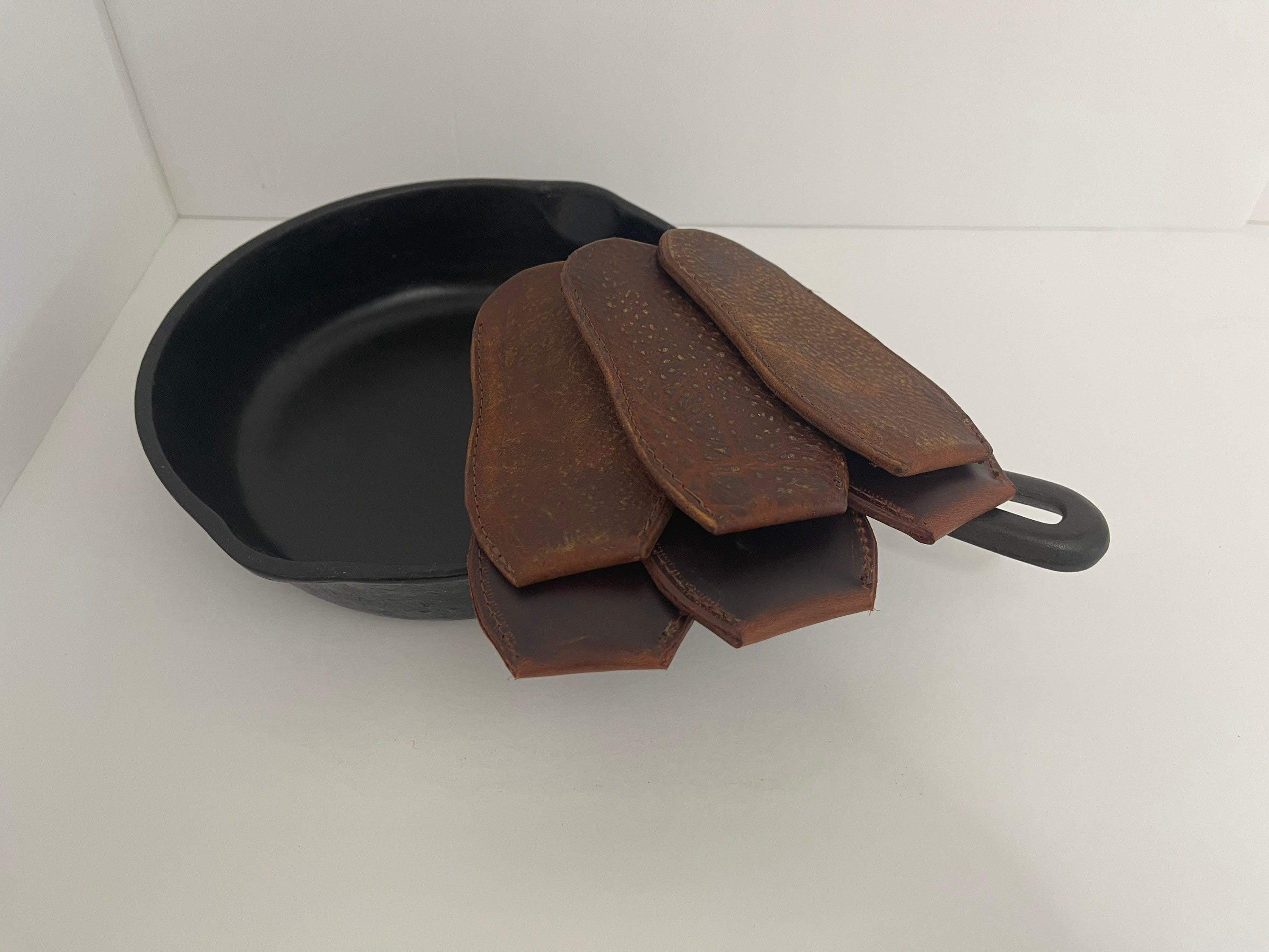 Handmade Leather Handle Cover for Cast Iron Pot, Pan And/or Skillet - Etsy