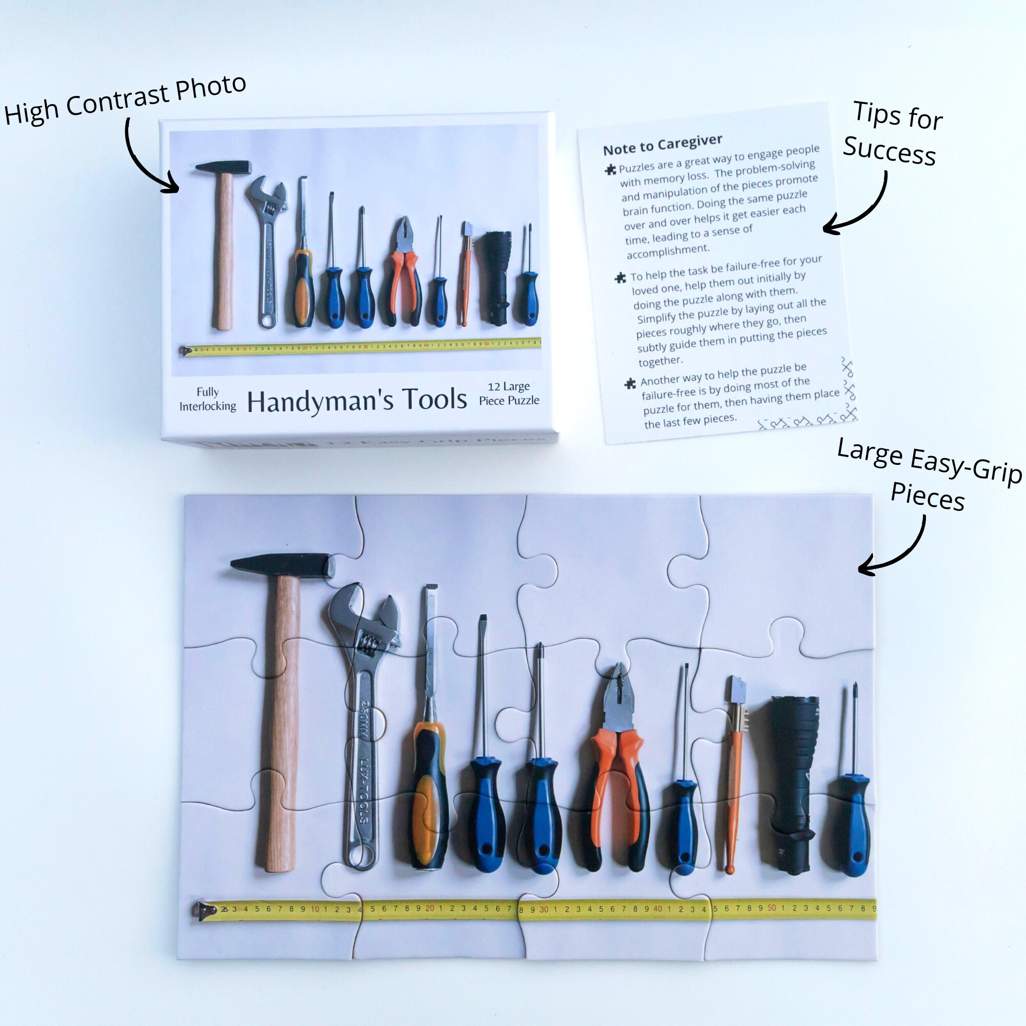 Handyman's Tools 12 Piece Puzzle Puzzles for Men Dementia Activities ...