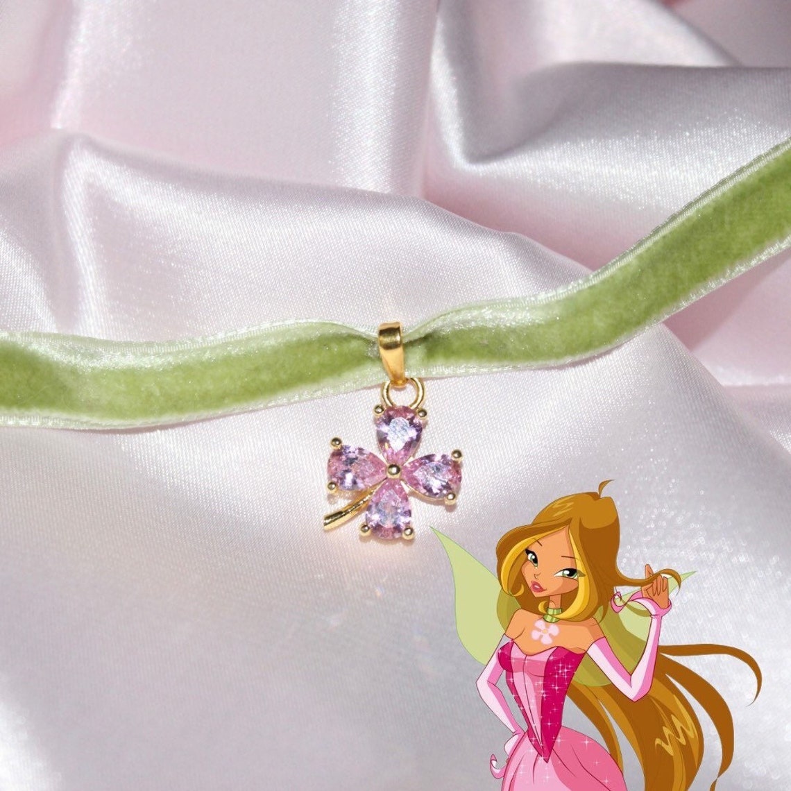 Winx Club Fairy Flora Flower Necklace Fairy Aesthetics Gold - Etsy