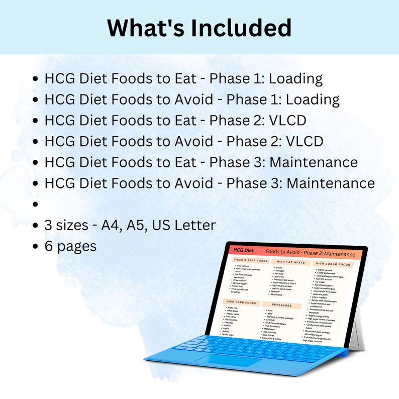 HCG Diet Food List PDF Printable Grocery List for HCG Weight Loss Foods ...