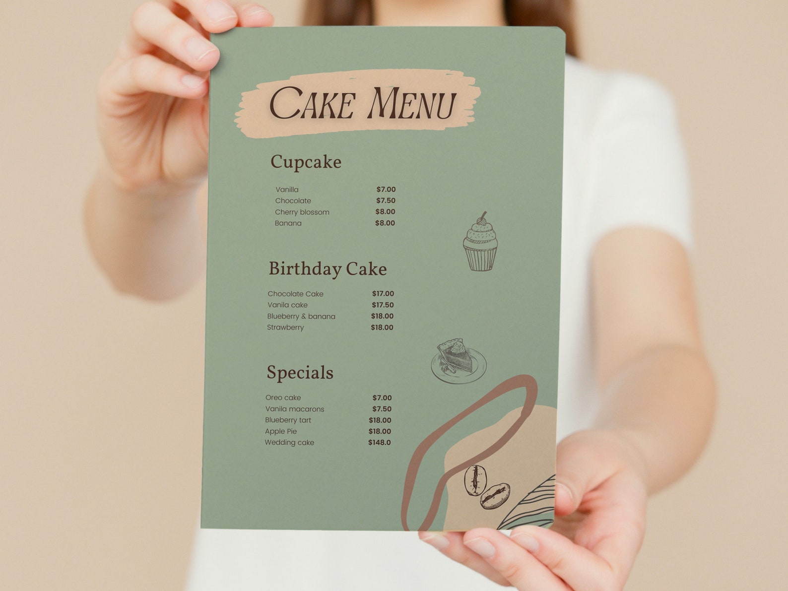 Editable Bakery Price List Printable Cupcake Menu Cake Menu Template ...