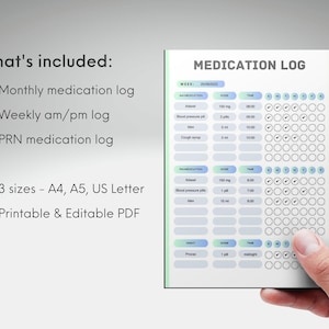 Printable Medication Tracker, AM PM Medication Chart, Editable ...
