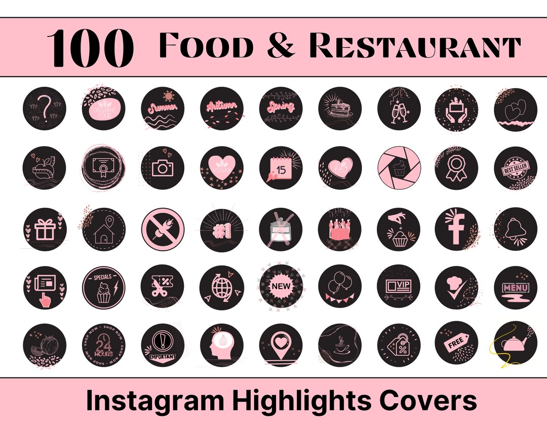 Food Instagram Highlight Covers Restaurant Instagram Story - Etsy