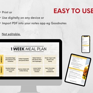 7 Day Healthy Diet Plan, Balanced Diet Plan, Weekly Meal Plan Printable ...