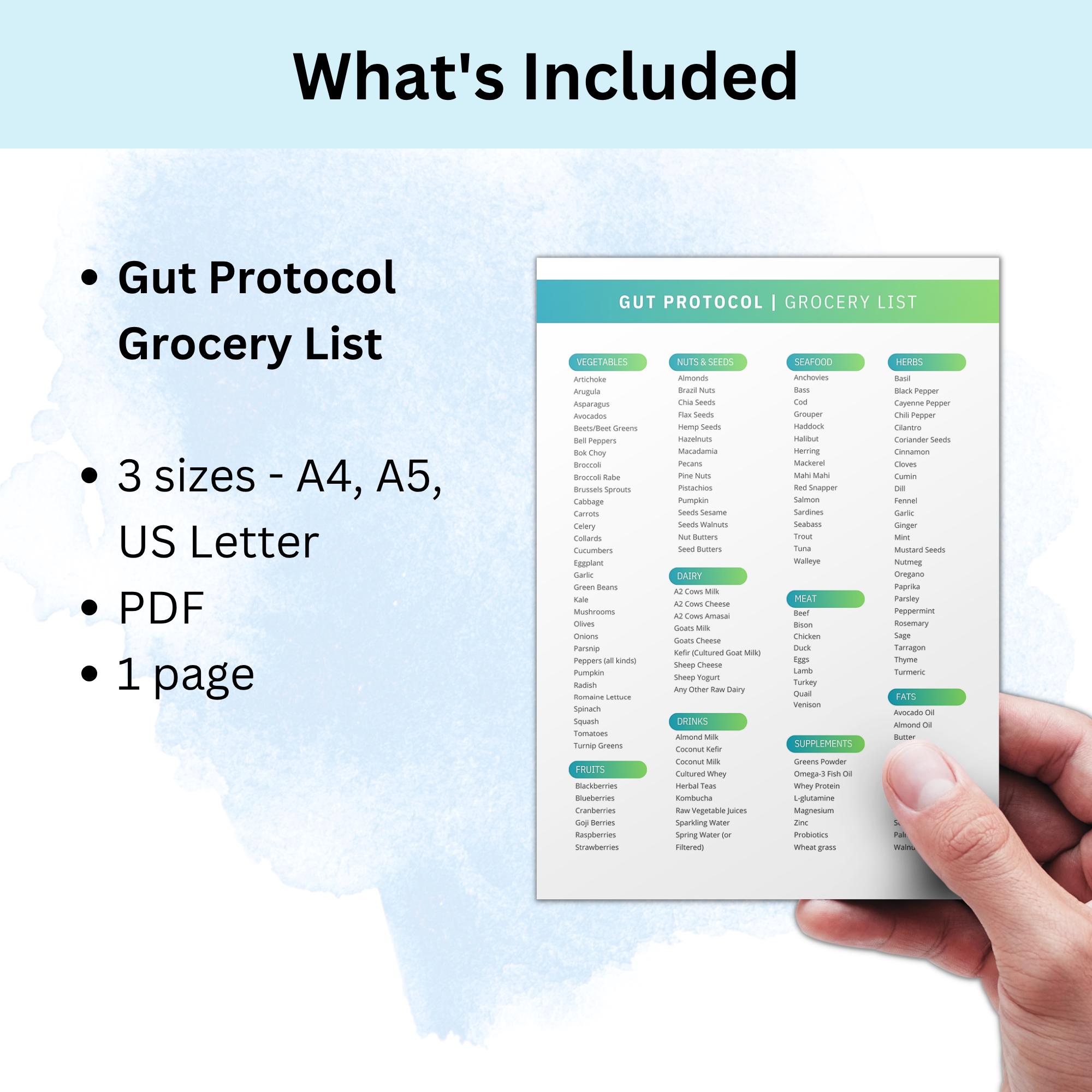 Gut Protocol Food List Gut Cleanse Grocery List Leaky Gut Digestive ...