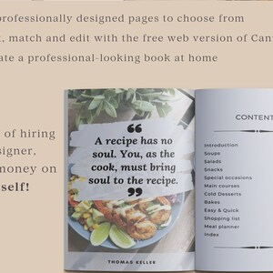 Editable E Cookbook Template, 8.5x11 Recipe Binder Template, Printable ...