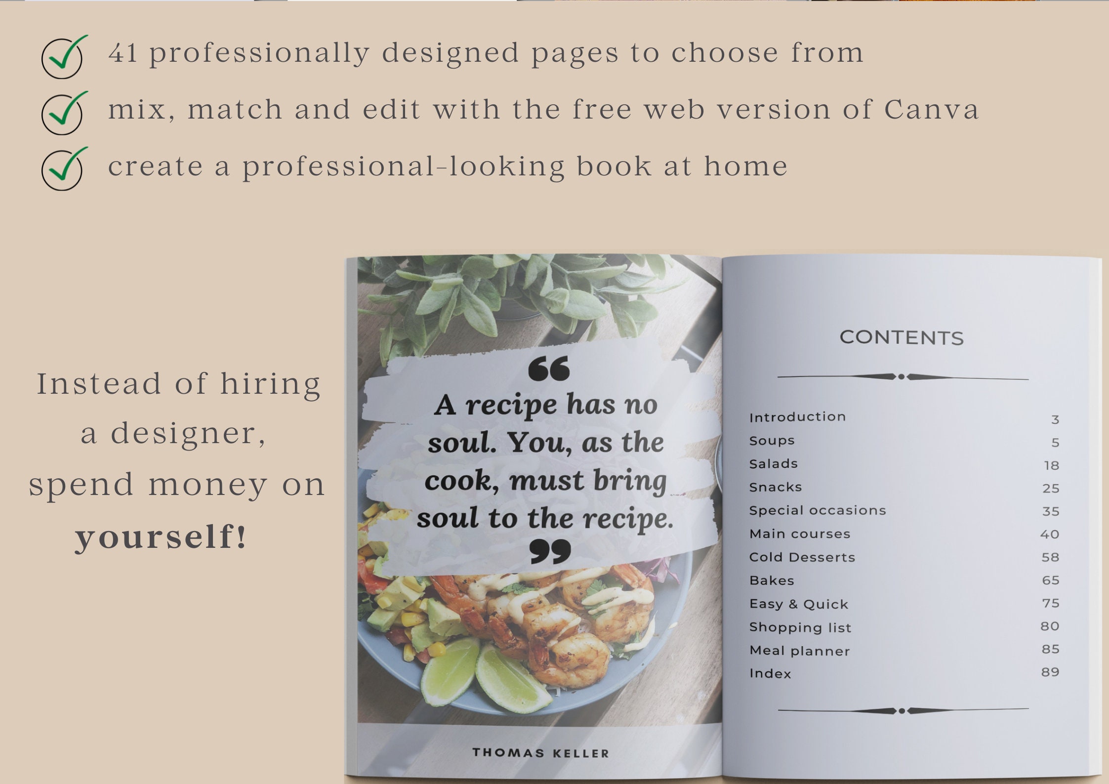 Editable E Cookbook Template, 8.5x11 Recipe Binder Template, Printable ...