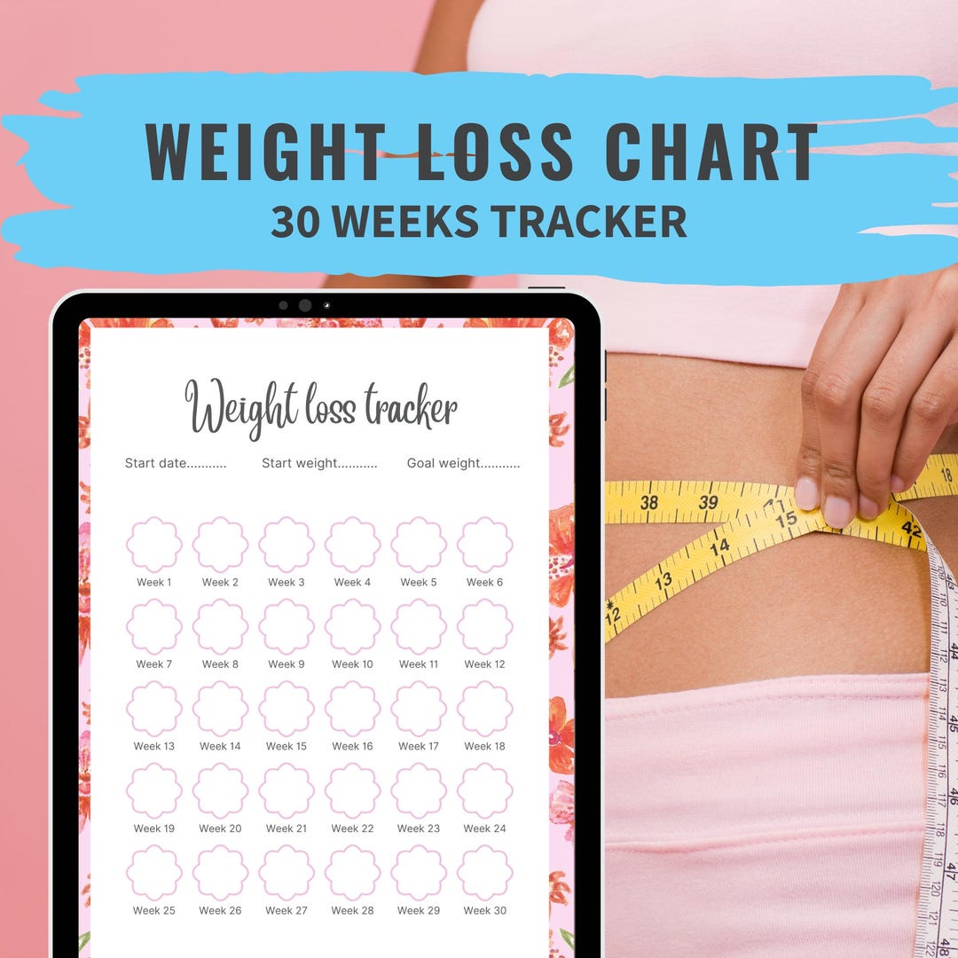 Weight Tracker Chart Weight Loss Printable Template Weekly Diet Goal ...