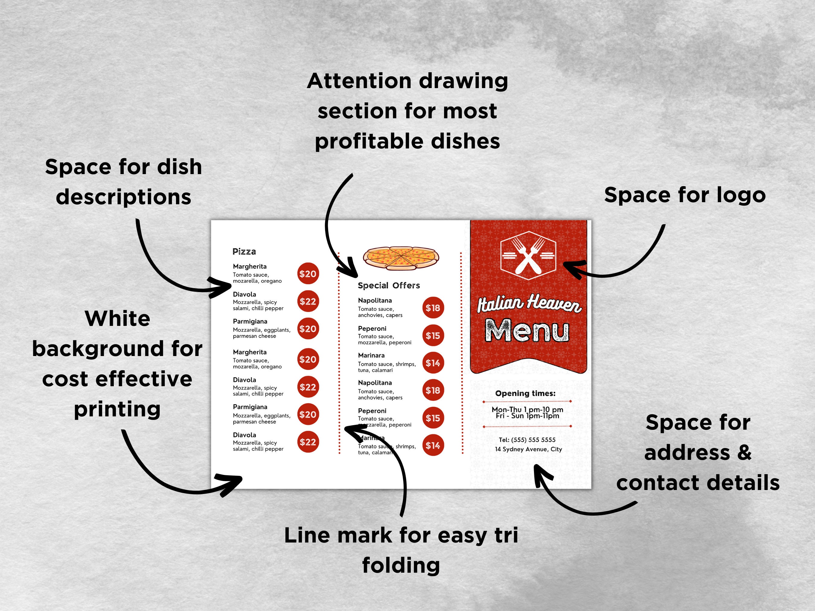 Tri Fold Restaurant Food Menu Template Editable Takeaway - Etsy