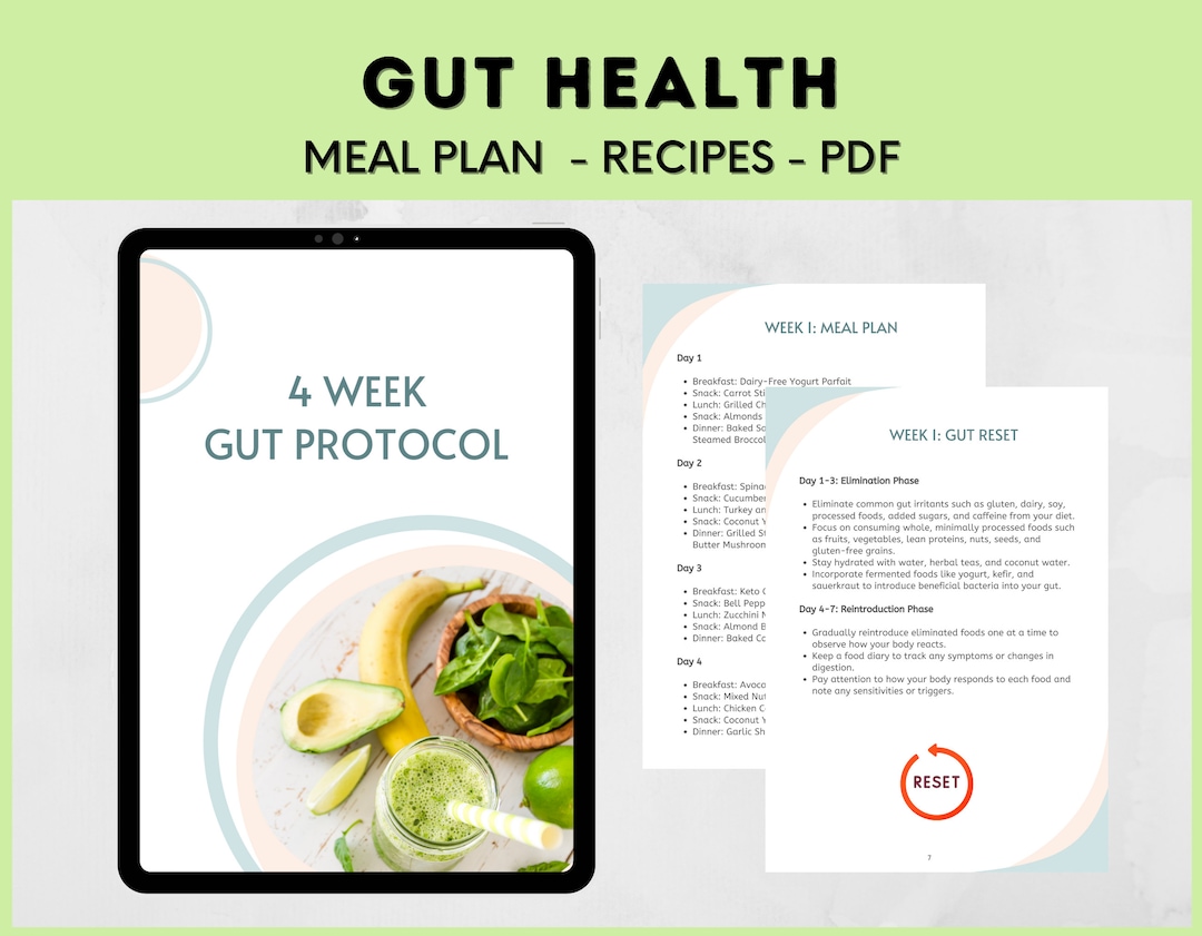 4 Week Gut Protocol Detox Meal Plan 28 Day Gut Cleanse Leaky Gut Health ...