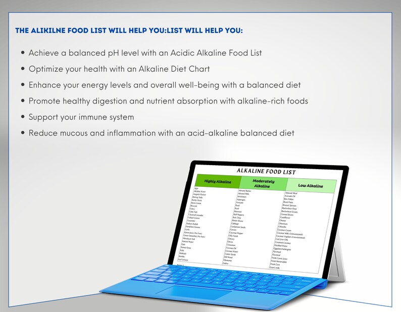 Acidic Alkaline Food List Printable PDF, Anti-inflammatory Diet, Alkaline Foods Chart, Alkaline ...