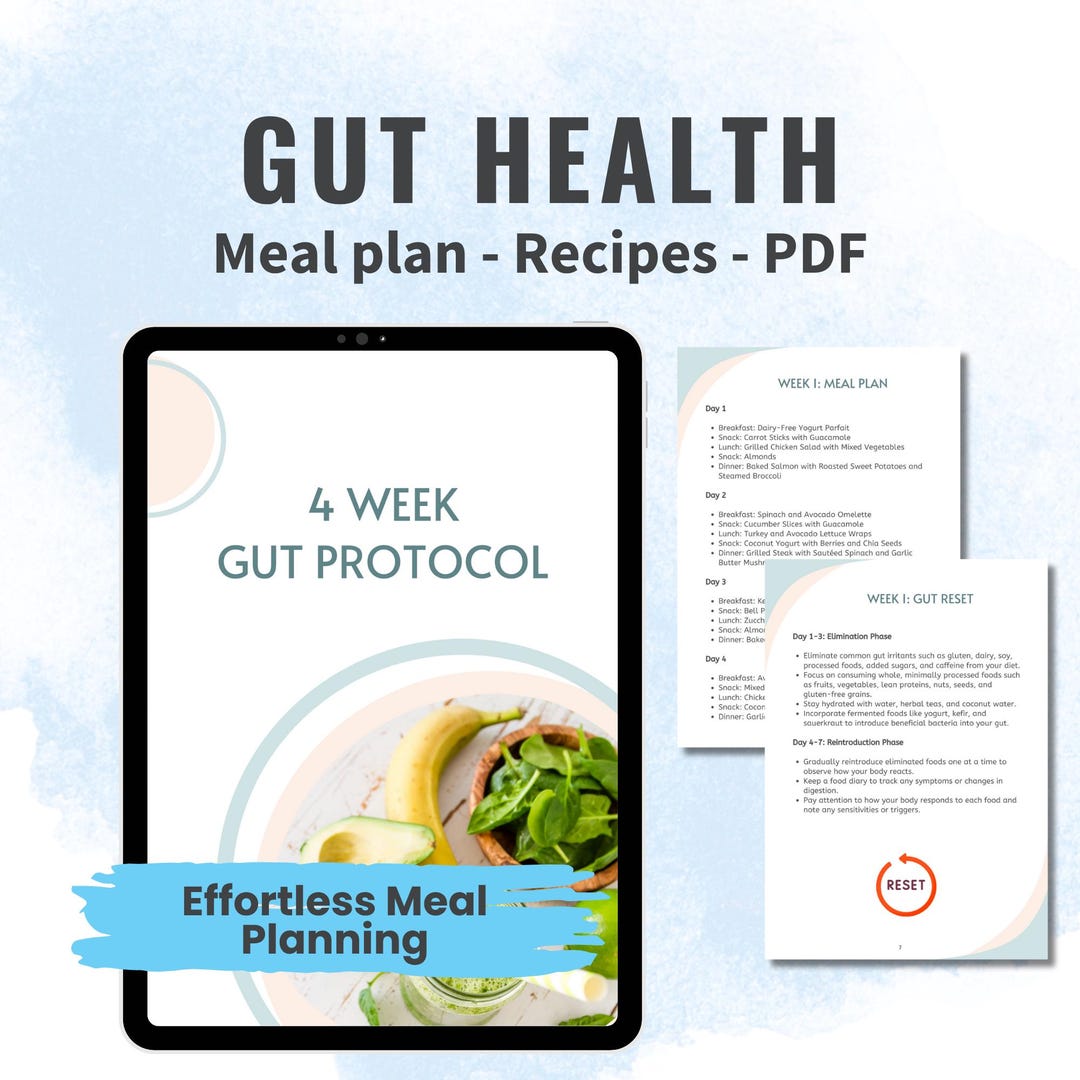 4 Week Gut Protocol Detox Meal Plan 28 Day Gut Cleanse Leaky Gut Reset ...