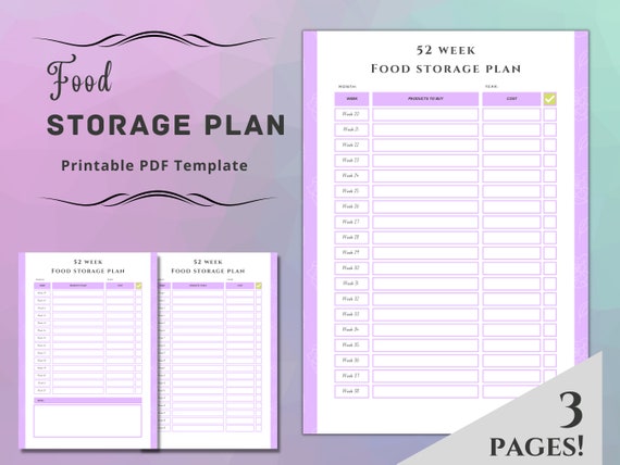 52 Week Food Storage Plan Emergency Food Supply - Etsy