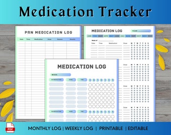 Medication Chart | Printable AM PM Medication Tracker | Editable Log ...
