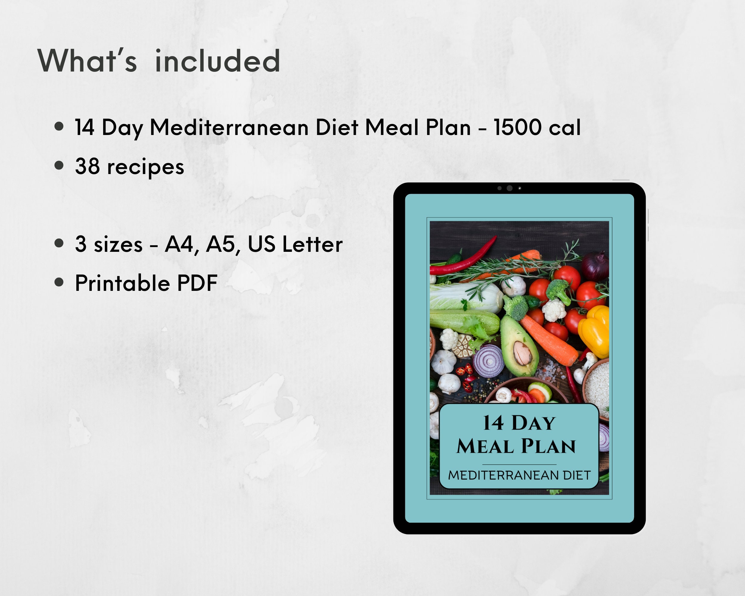 Mediterranean Diet, 14 Day Meal Plan for Weight Loss, 1500 Calorie Diet ...