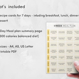 7 Day Healthy Diet Plan, Balanced Diet Plan, Weekly Meal Plan Printable ...