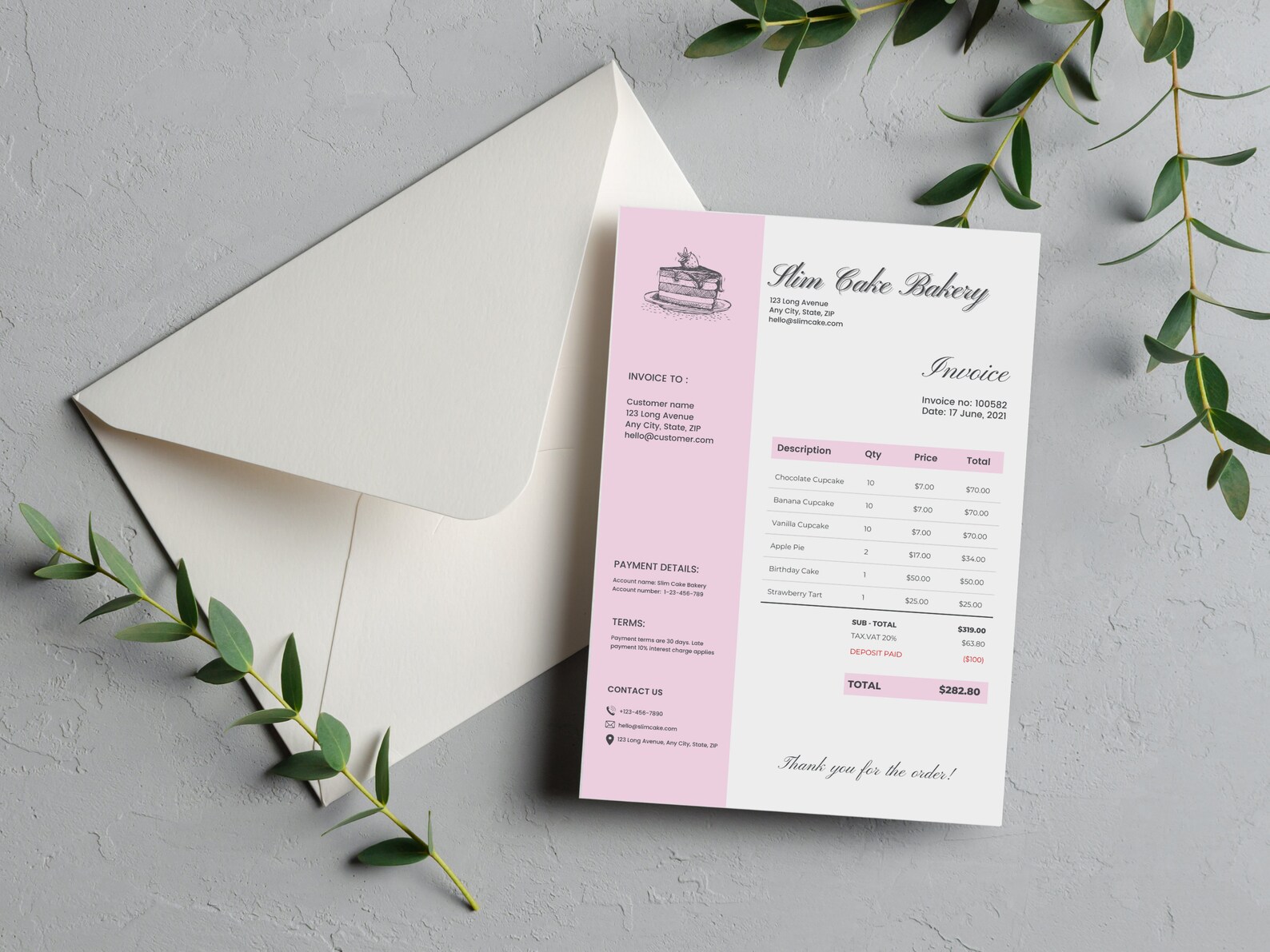 Invoice Template Download Custom Invoice Form Microsoft Word - Etsy UK