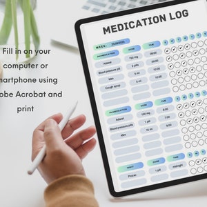 Printable Medication Tracker, AM PM Medication Chart, Editable ...