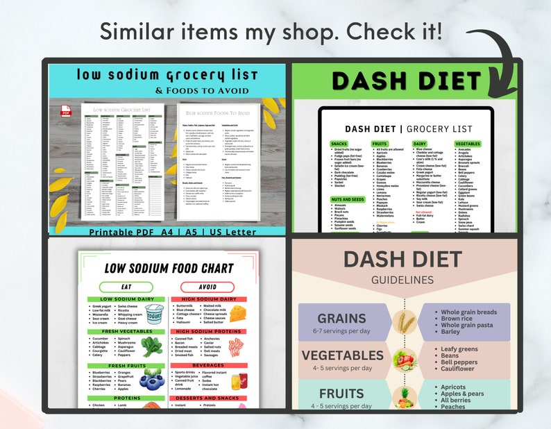 7 Day Low Sodium Meal Plan With Printable Grocery List Low Salt Diet ...
