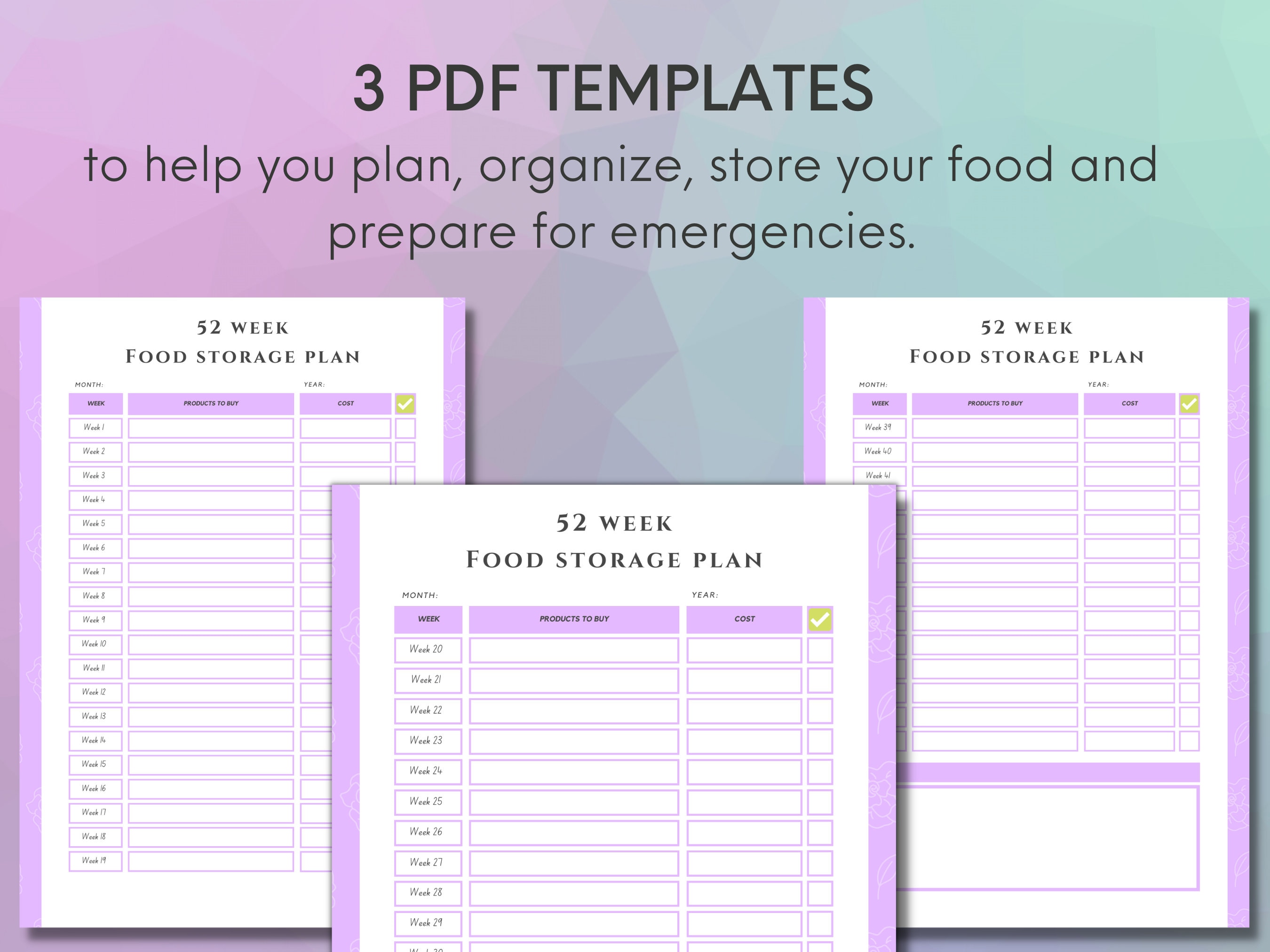 52 Week Food Storage Plan | Emergency Food Supply | Preparedness ...