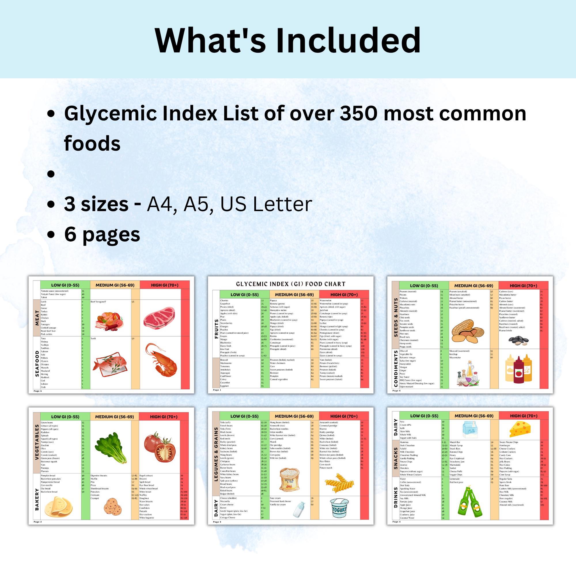 10 Best Gi Of Food Chart Printable Printableecom