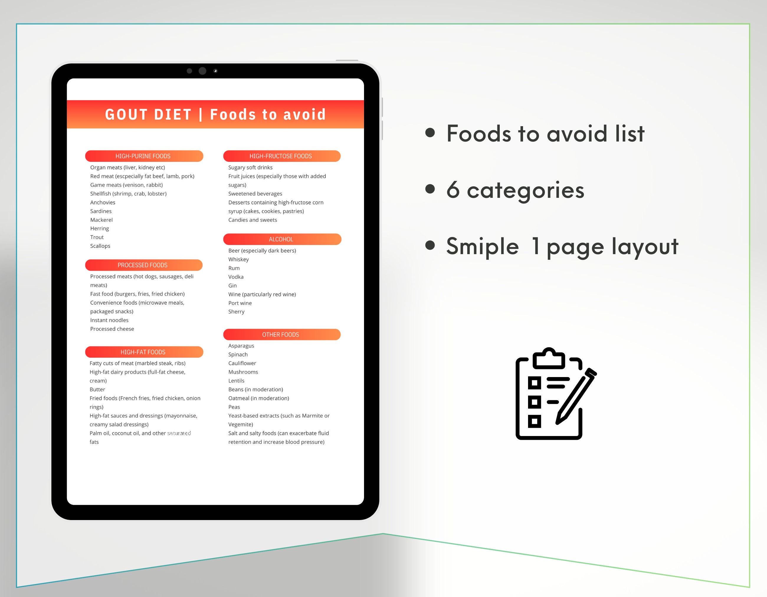 Gout Food List Foods to Avoid Gout Diet Grocery List Anti Inflammatory ...