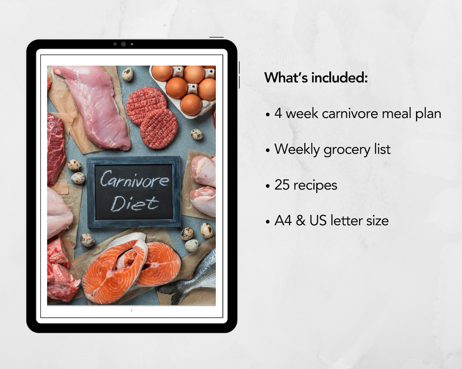 Carnivore Diet Meal Plan 28 Day Carnivore Diet Plan 4 Week High Protein Diet Meat Only Recipes ...