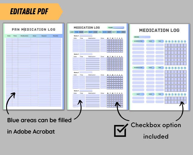 Printable Medication Tracker, AM PM Medication Chart, Editable ...