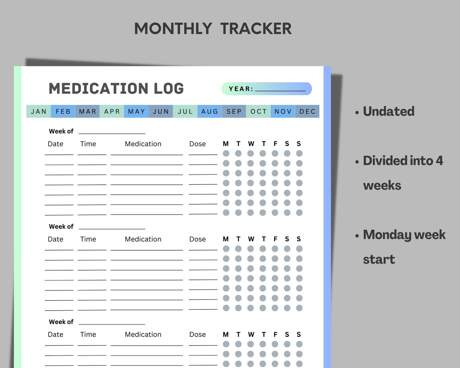 Printable Medication Tracker, AM PM Medication Chart, Editable ...