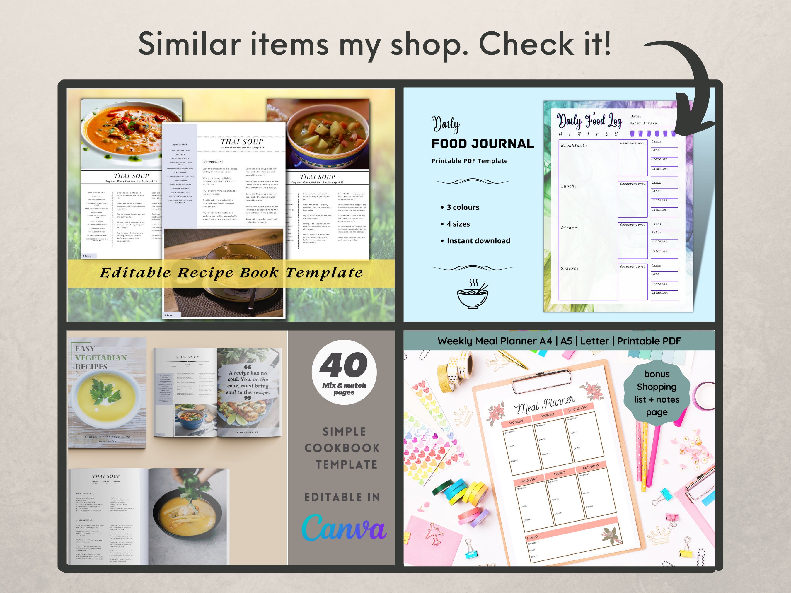 Printable Recipe Binder Inserts A4 A5 US Letter Recipe Card - Etsy