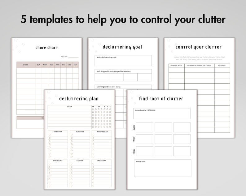 Declutter Planner, ADHD Cleaning, Declutter Worksheet, Home Declutter ...