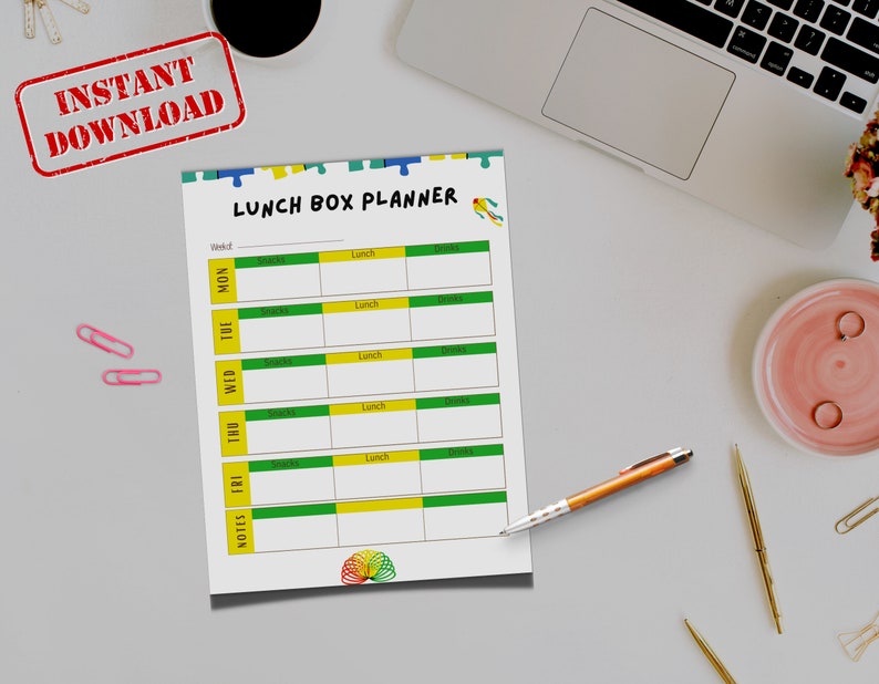 Editable Weekly Lunchbox Planner Kids Meal Planner Printable Packed ...