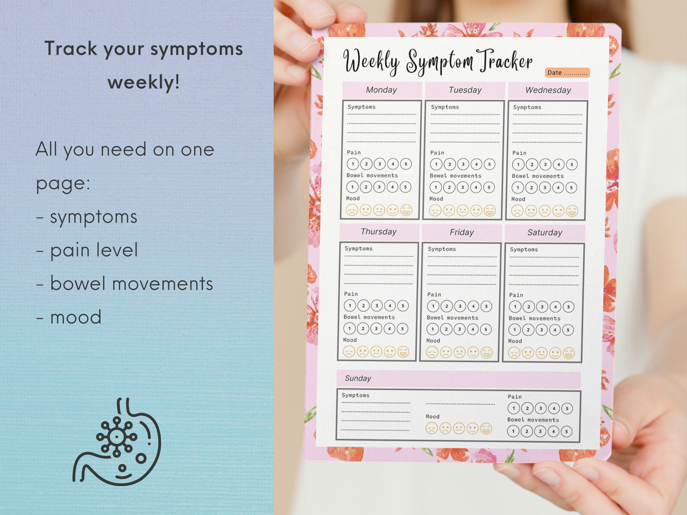 Printable Food Journal | Symptom Tracker | Food Allergy Tracker | Food ...