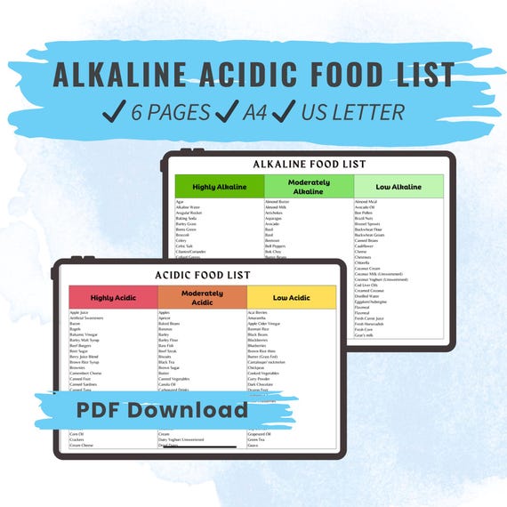 Acidic And Alkaline Food Chart Acidic And Alkaline Foods | PDF