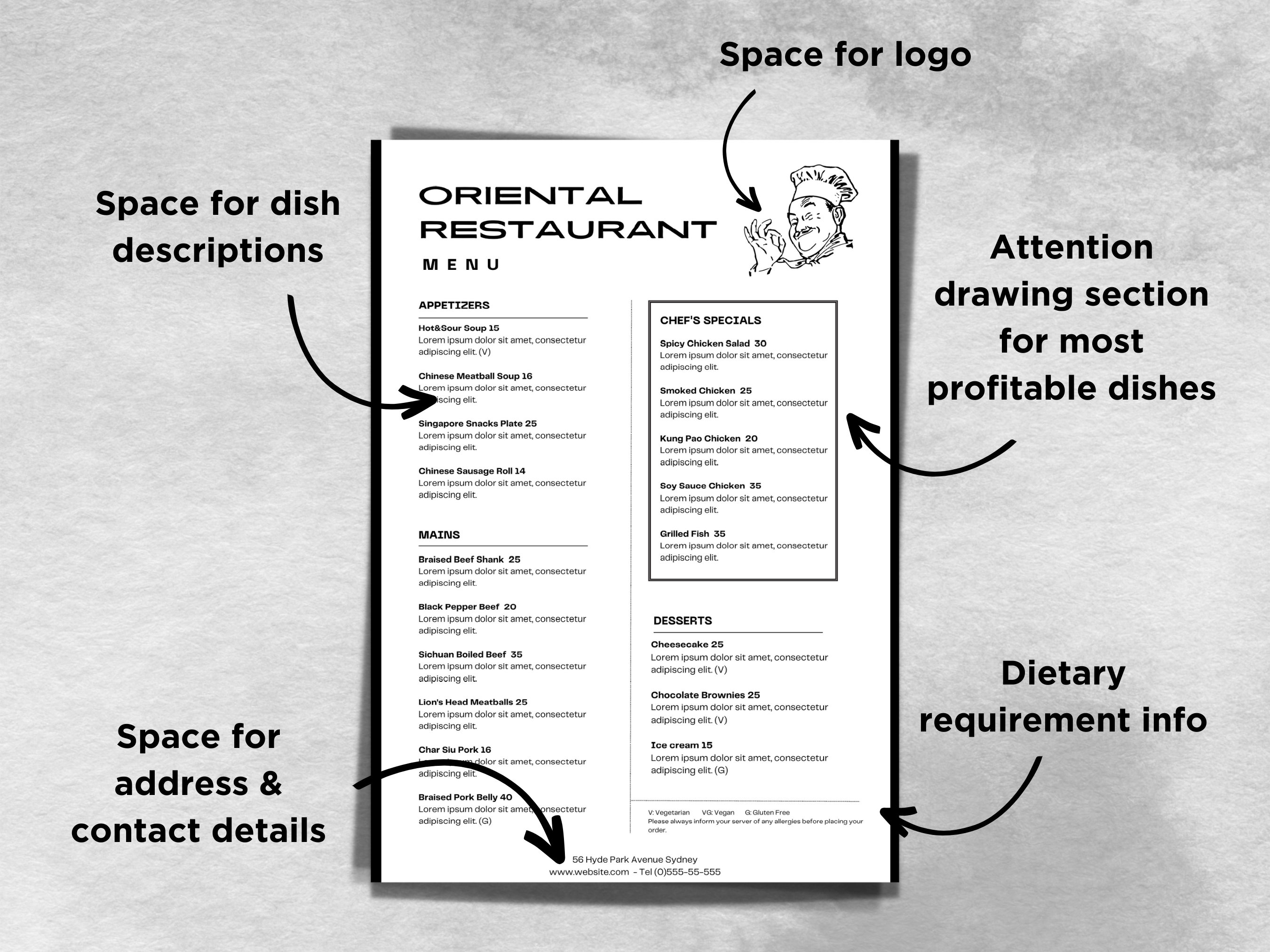 Editable Restaurant Menu Template for Word Editable Food - Etsy UK