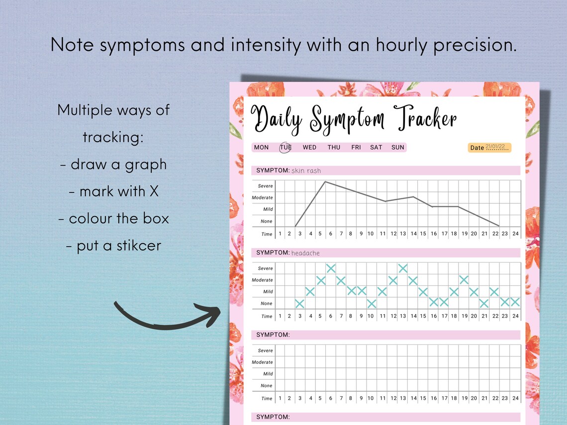 Printable Food Journal | Symptom Tracker | Food Allergy Tracker | Food ...