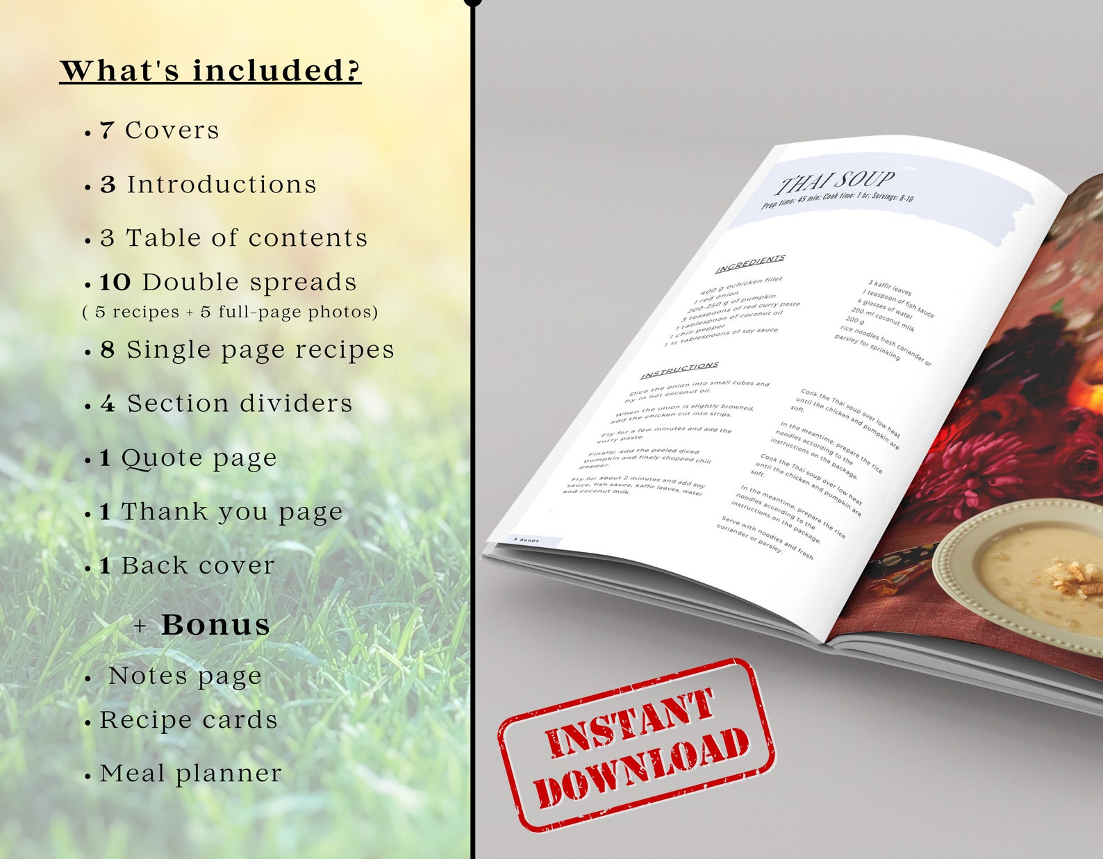 Editable E Cookbook Template, 8.5x11 Recipe Binder Template, Printable ...