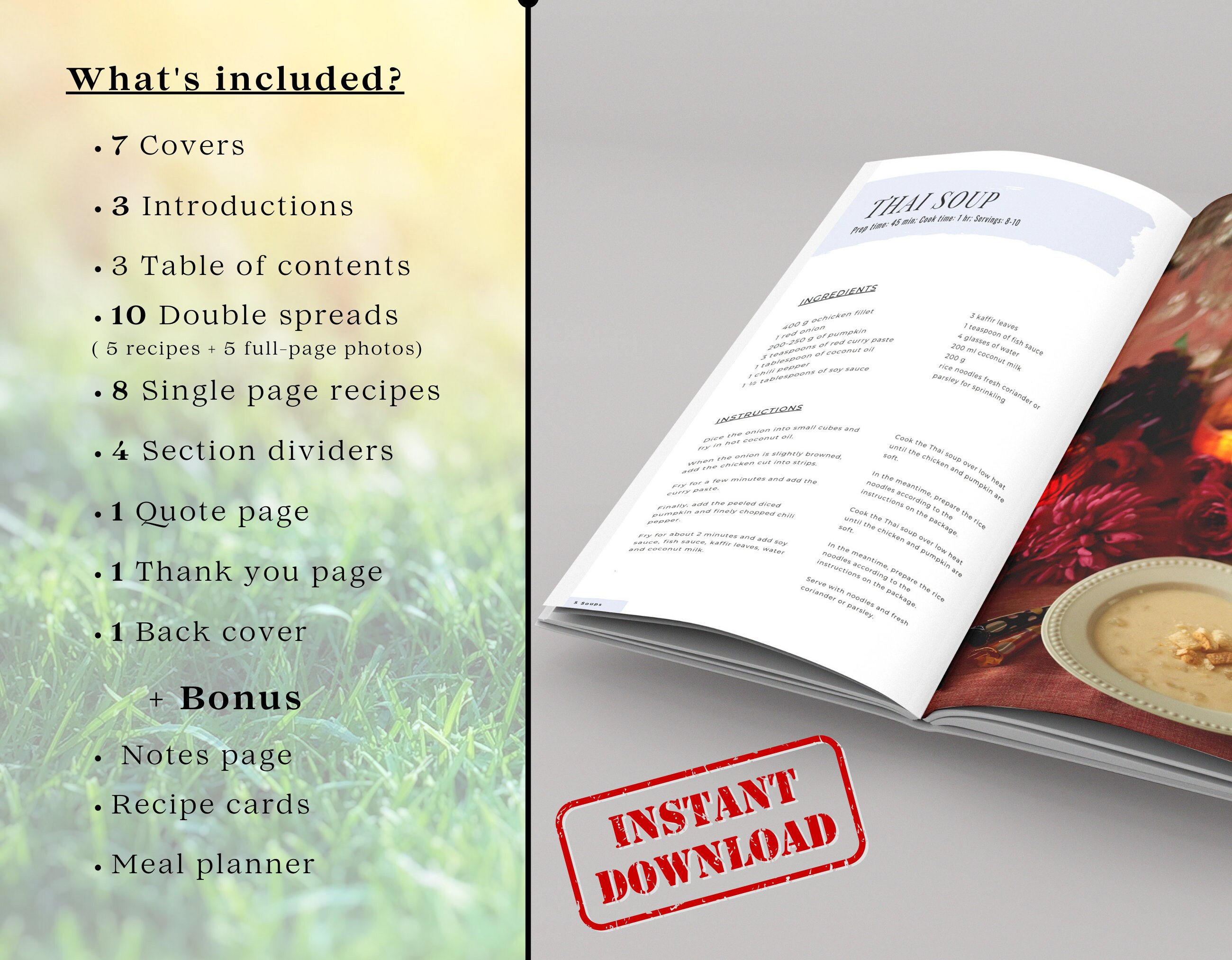 Editable E Cookbook Template, 8.5x11 Recipe Binder Template, Printable ...